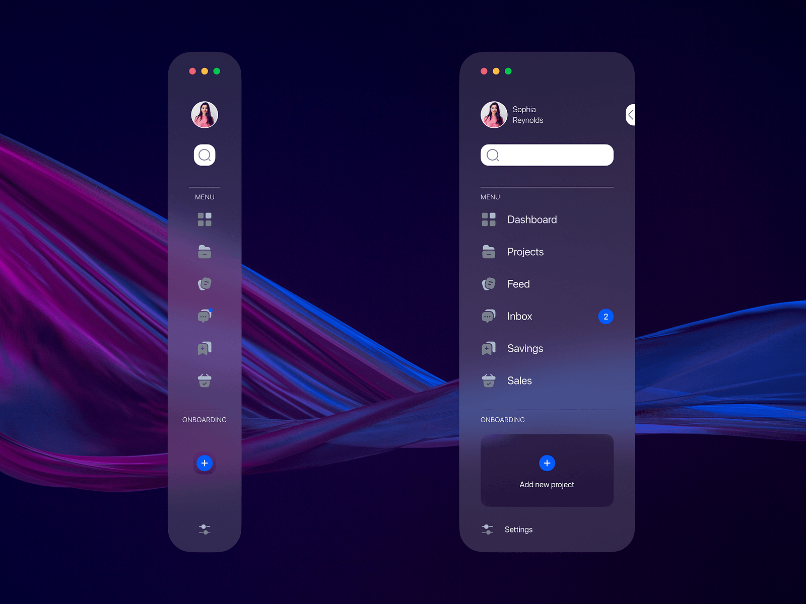 Sidebar UI by Davit Geliashvili on Dribbble