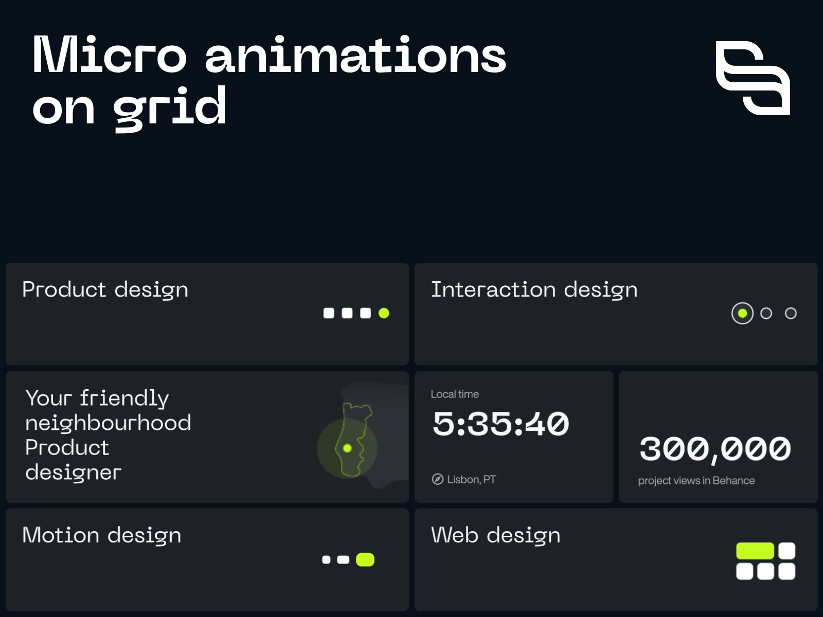 Micro animation on bento grid by Shojol Islam on Dribbble