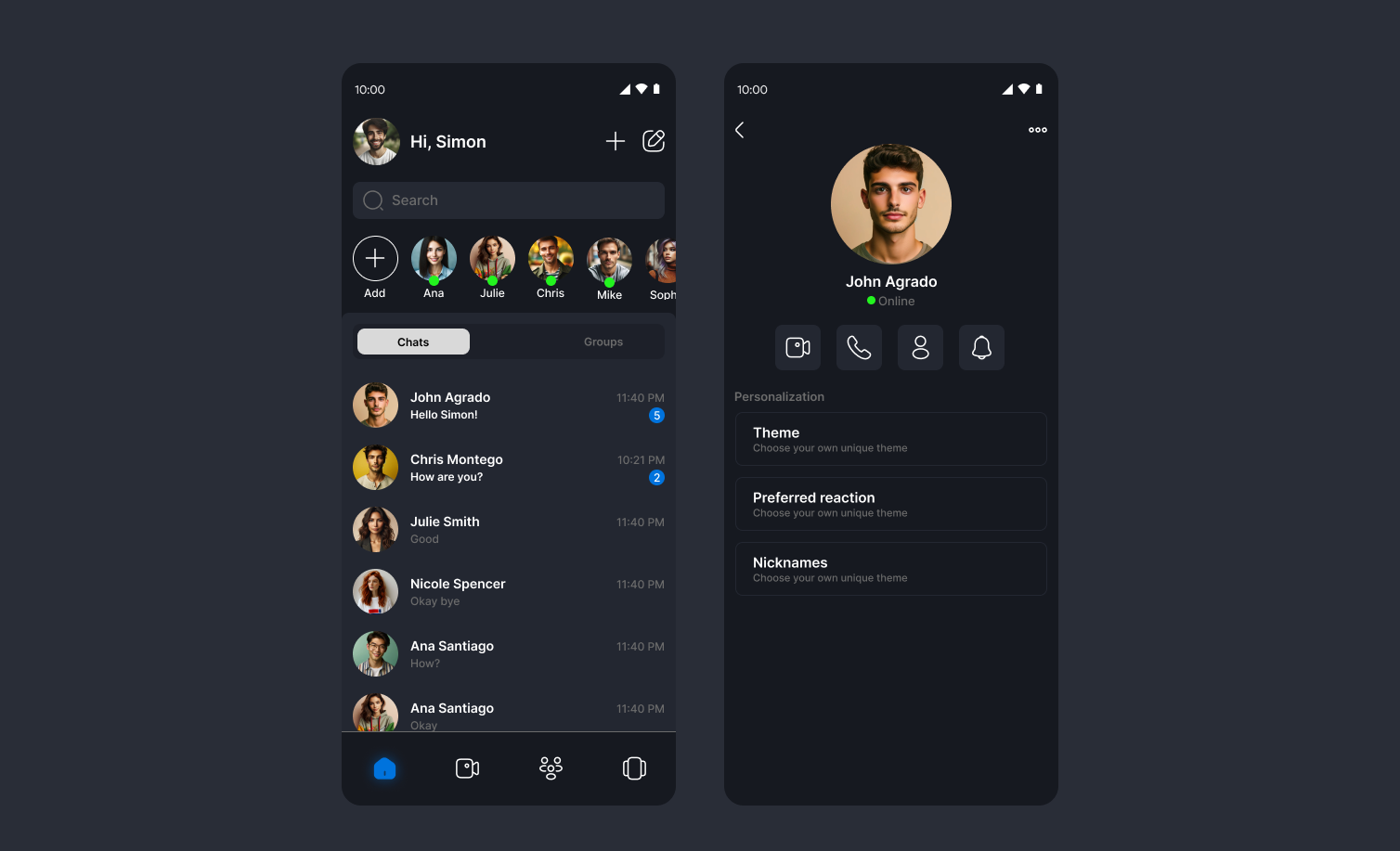 Messaging App Design by Centrix on Dribbble