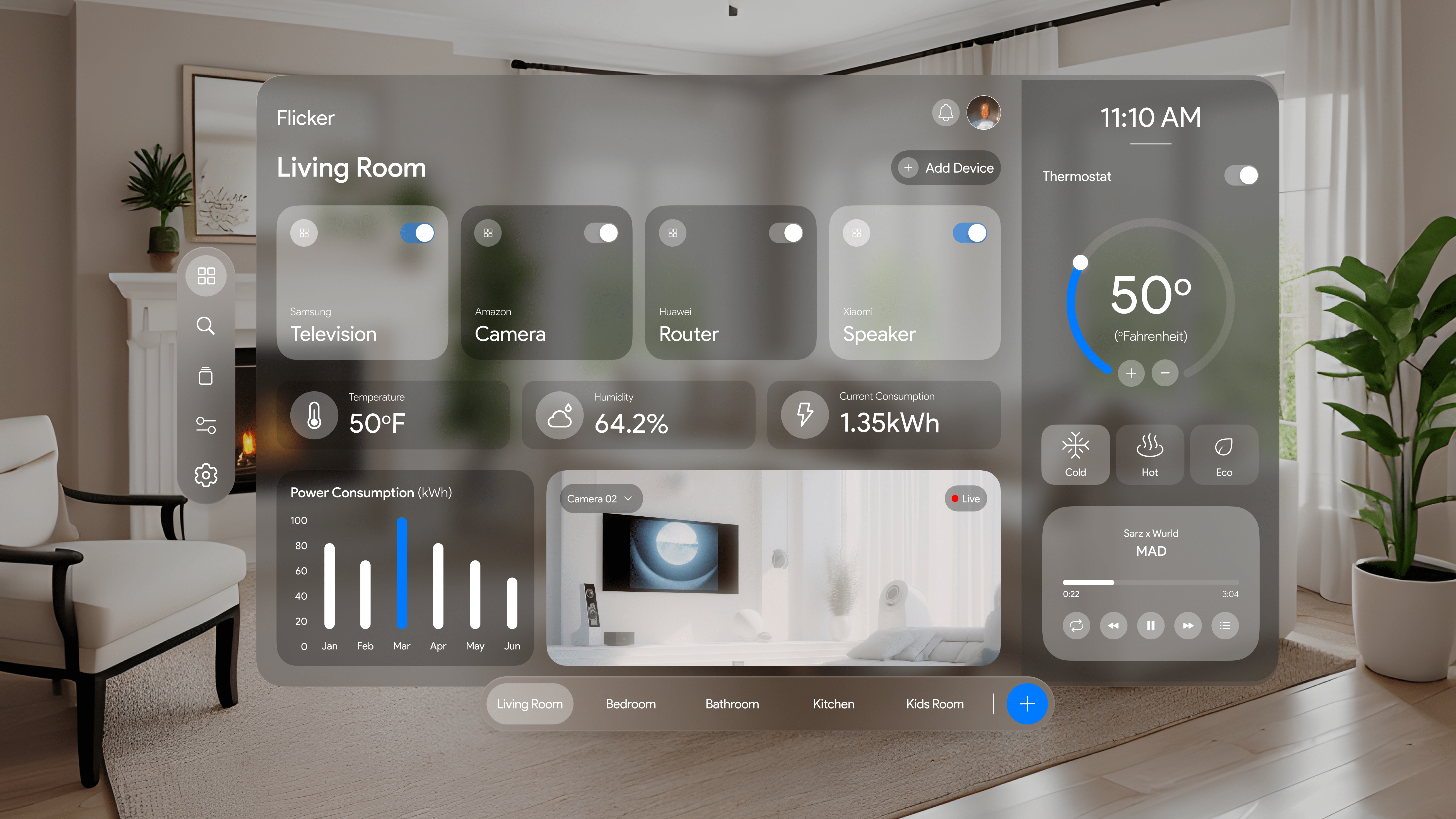 Spatial Design - Smart Home app for VisionOS by Maryam Adegoke on Dribbble