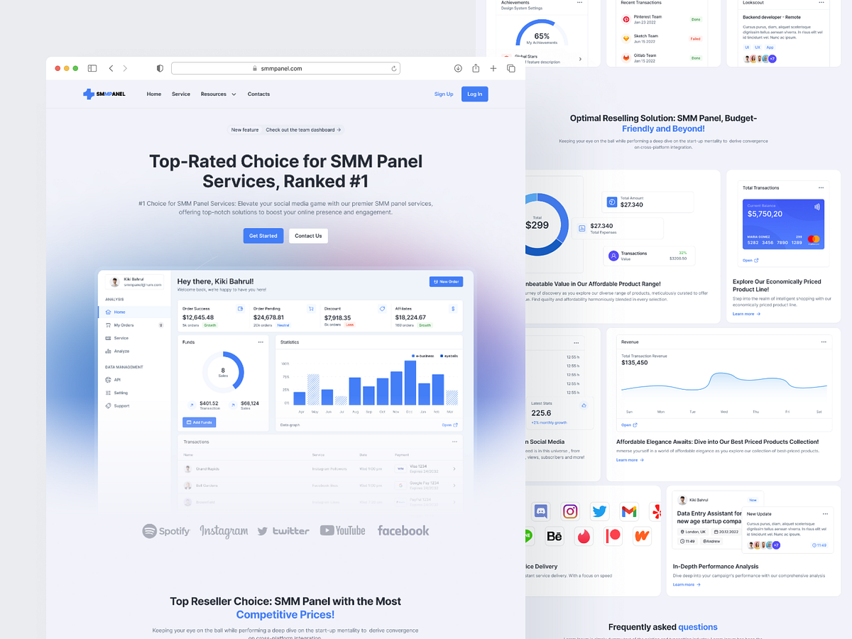 SMM Panel Landing Page by Asril Mochammad on Dribbble
