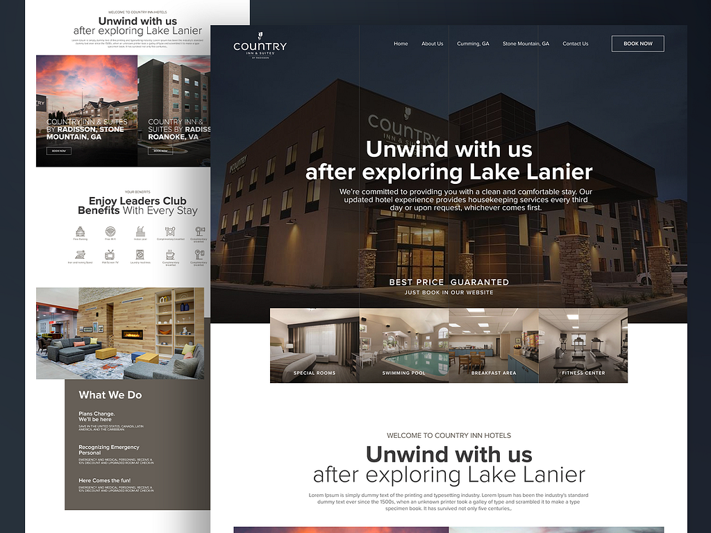 Country INN Hotel Website UI Design by Saqib Ahmed on Dribbble