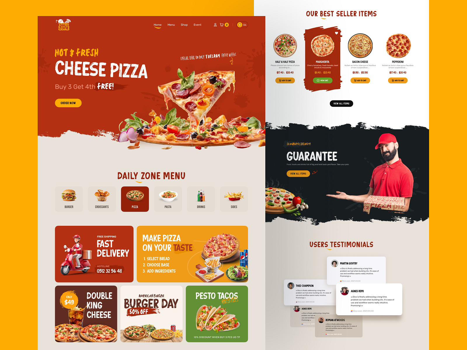 Pizza Restaurant Website Design by Iconexui Infotech on Dribbble