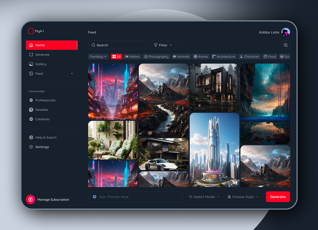 AI Image Generation Tool Web App UI Design by Md. Rayhanul Islam for ...