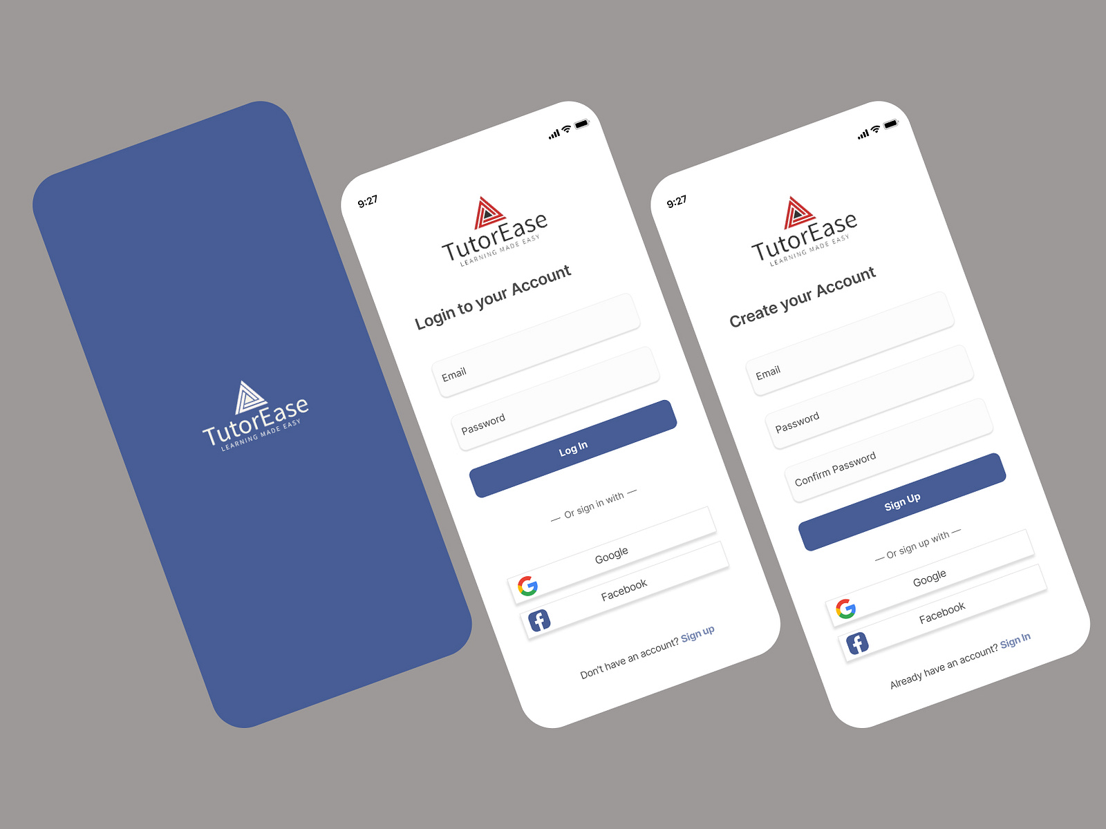TutorEase: A Login/Sign up of college tutorial mobile app by OSAWOTA AUGUSTINE EFE on Dribbble