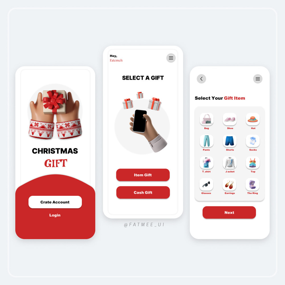 Christmas app by fateme on Dribbble