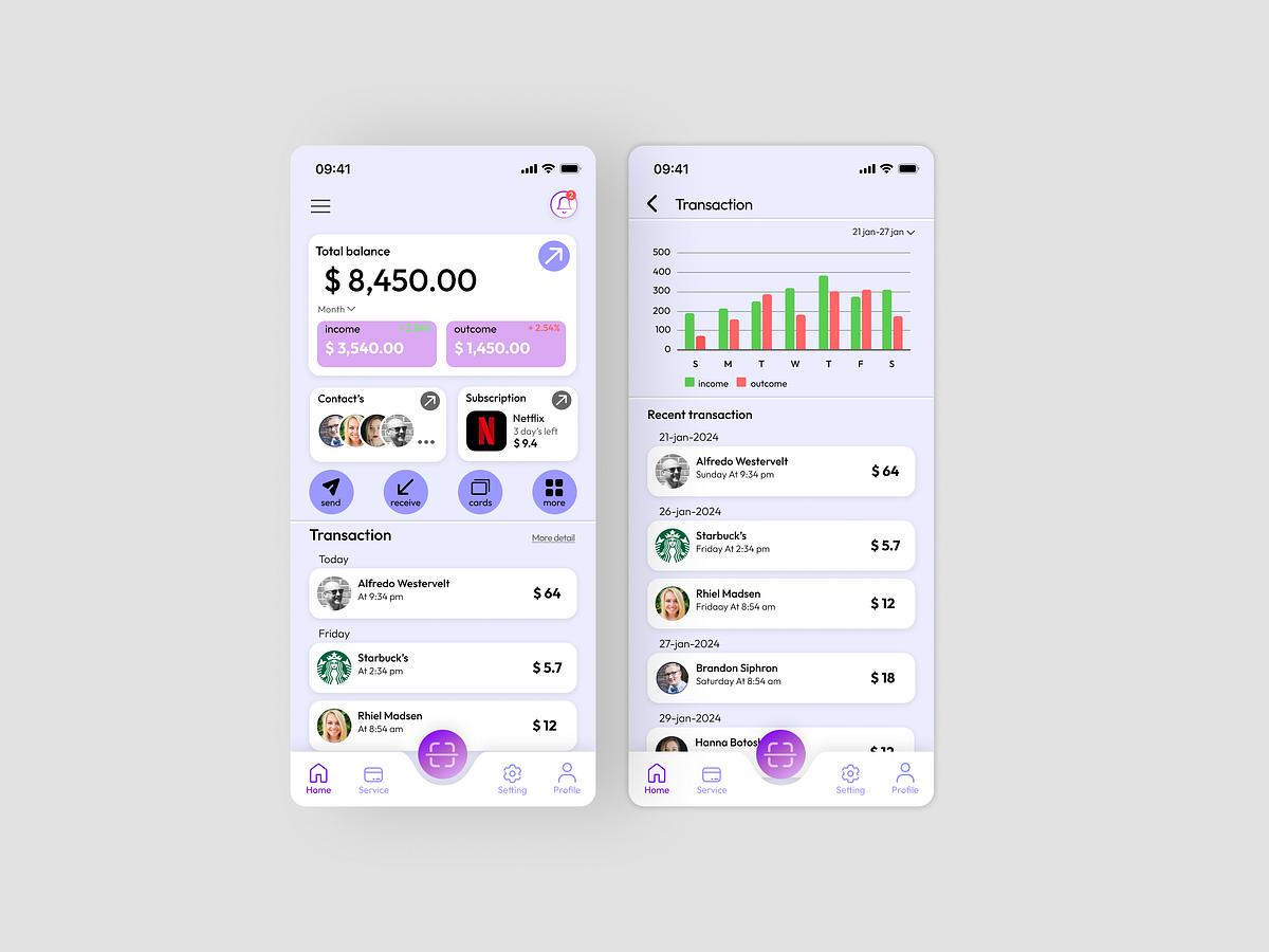 Financial app ui design by Jignesh Suthar on Dribbble