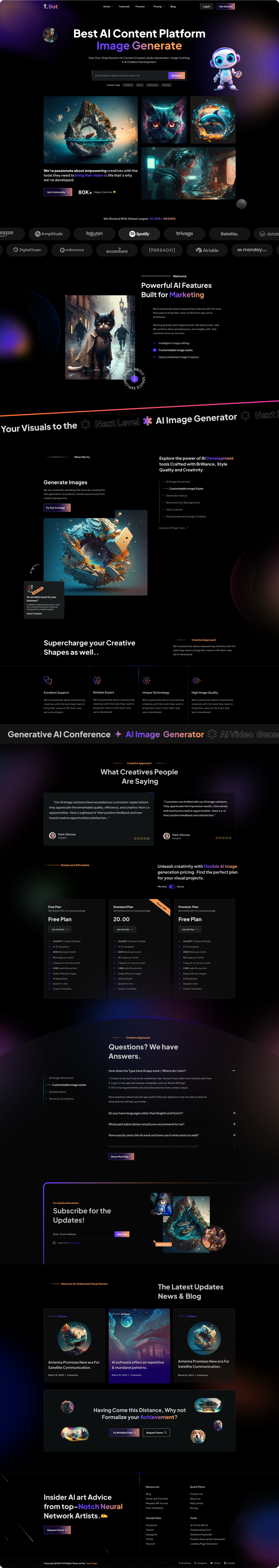 AI-Powered Image Generator Website Design by ThemeTags 🏅 for ThemeTags Studio on Dribbble