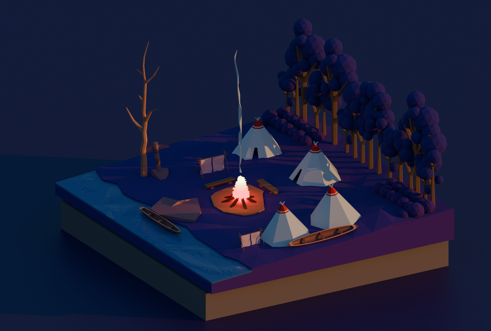 Low poly isometric scene by Monisha on Dribbble