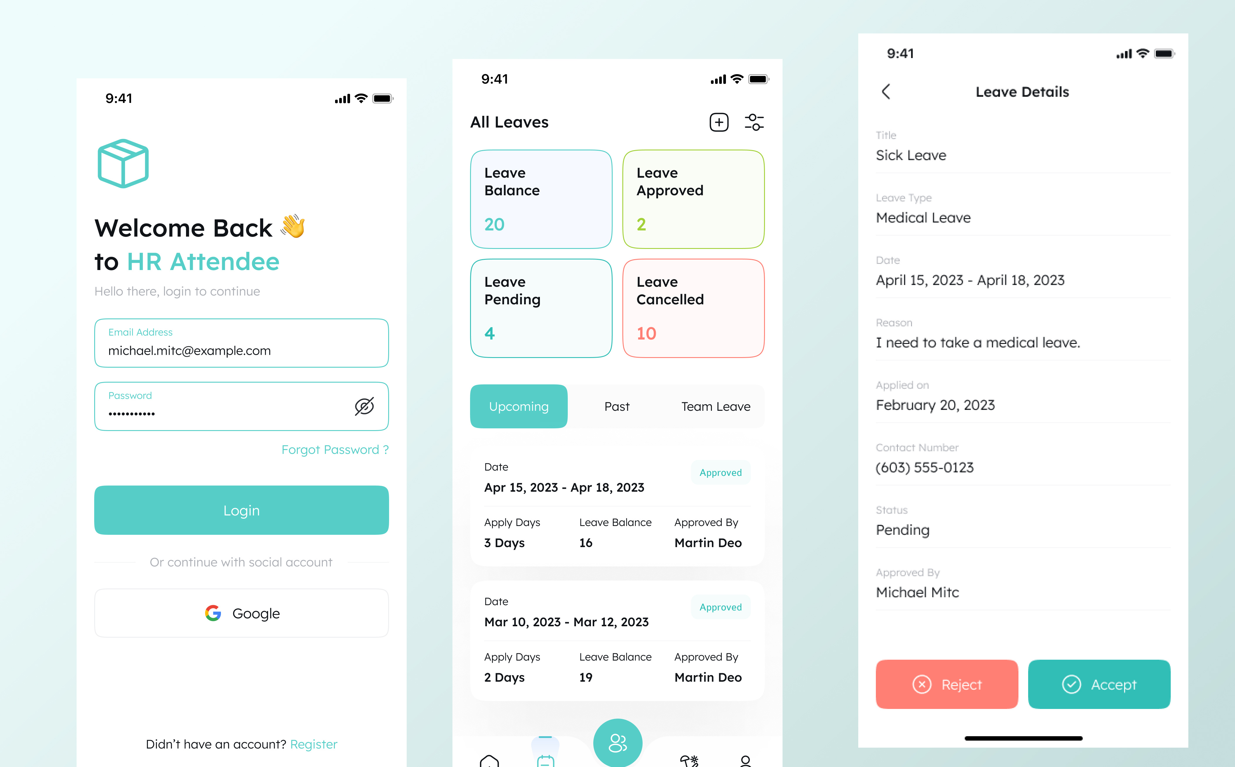 HR Attendance App Design by Naqvid on Dribbble