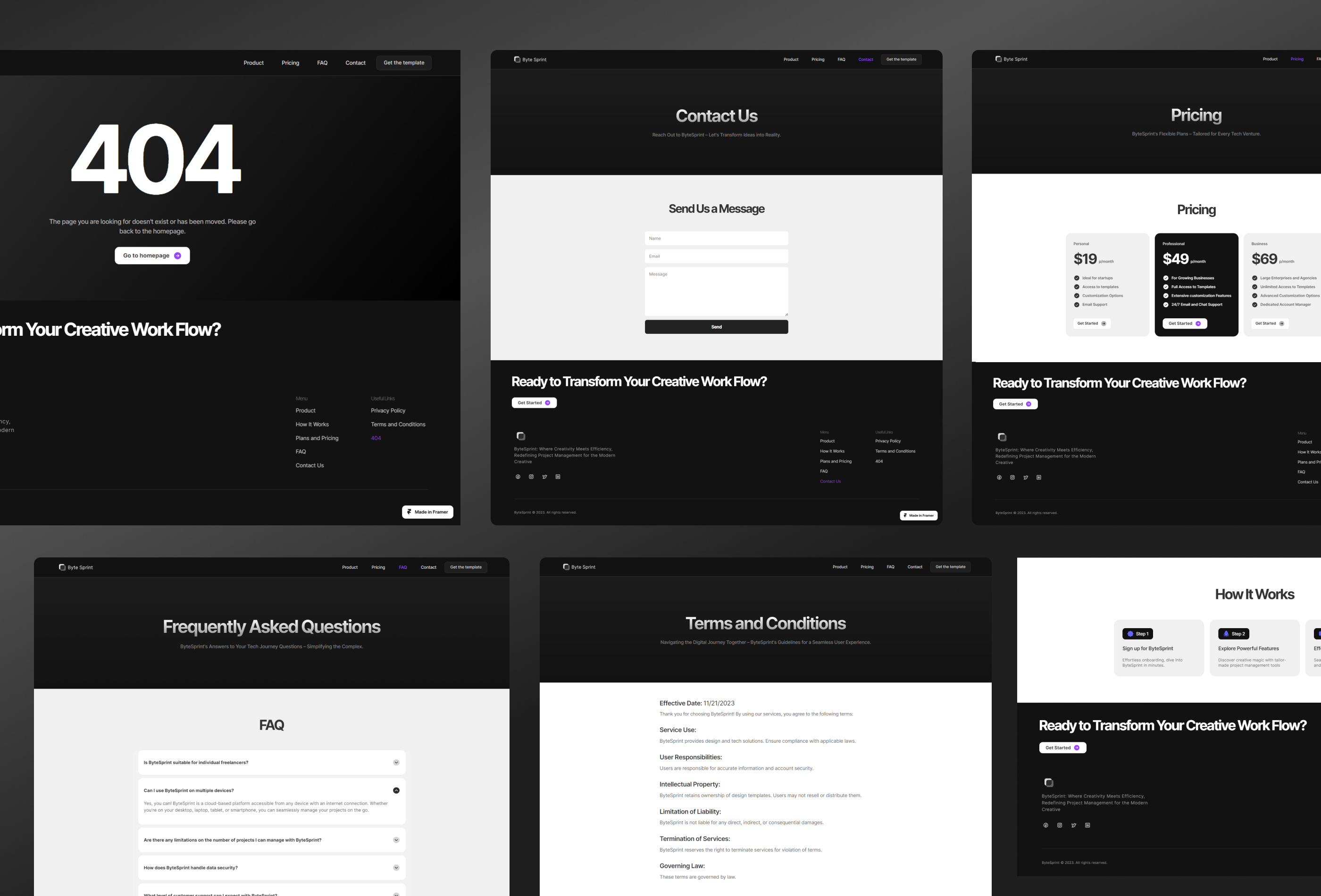 ByteSprint - SaaS Project Management Website Template - Framer by Syeda ...