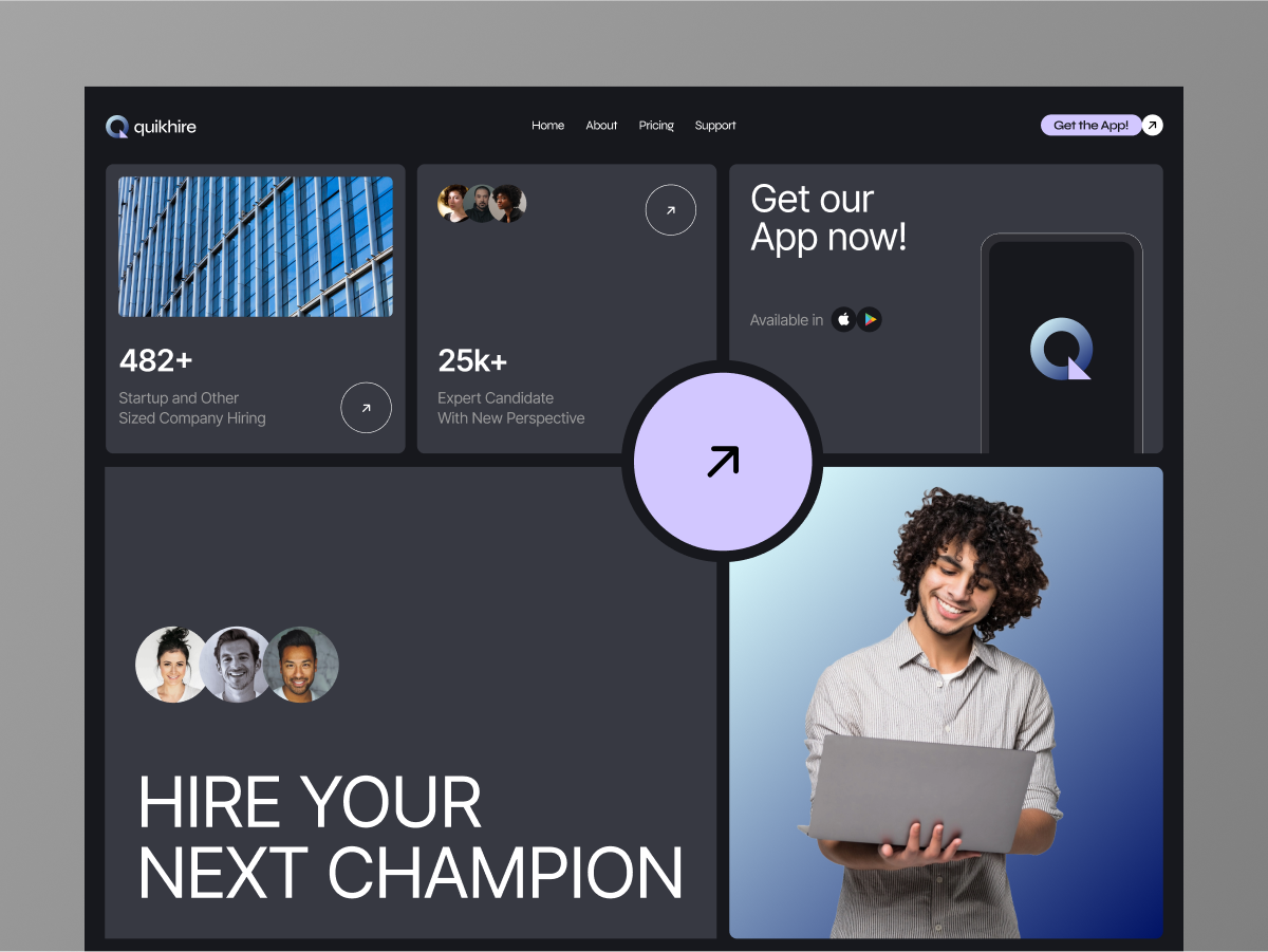 Talent Hiring Website Design Concept by Pixavail Studio™ on Dribbble