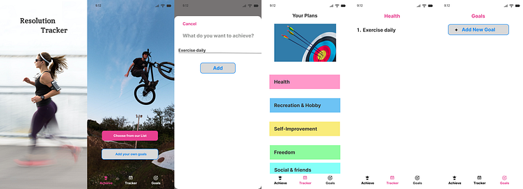 Resolution Tracker App by ROSHINE T on Dribbble