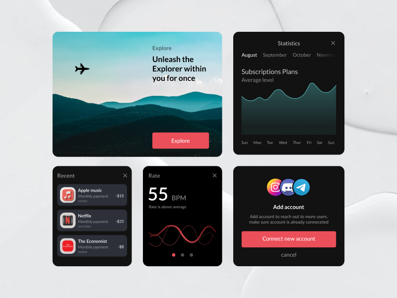 UI widgets by Osilama David on Dribbble