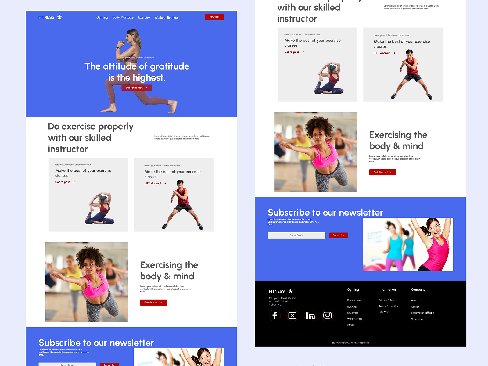 Web fitness landing page by Sul Abdul on Dribbble
