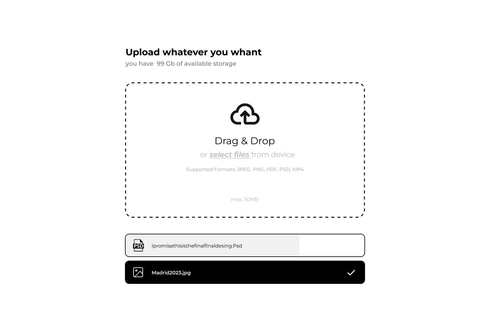 File Upload - Daily UI 031 by Carlos Carpio on Dribbble File Upload - Daily UI 031 by Carlos Carpio on Dribbble