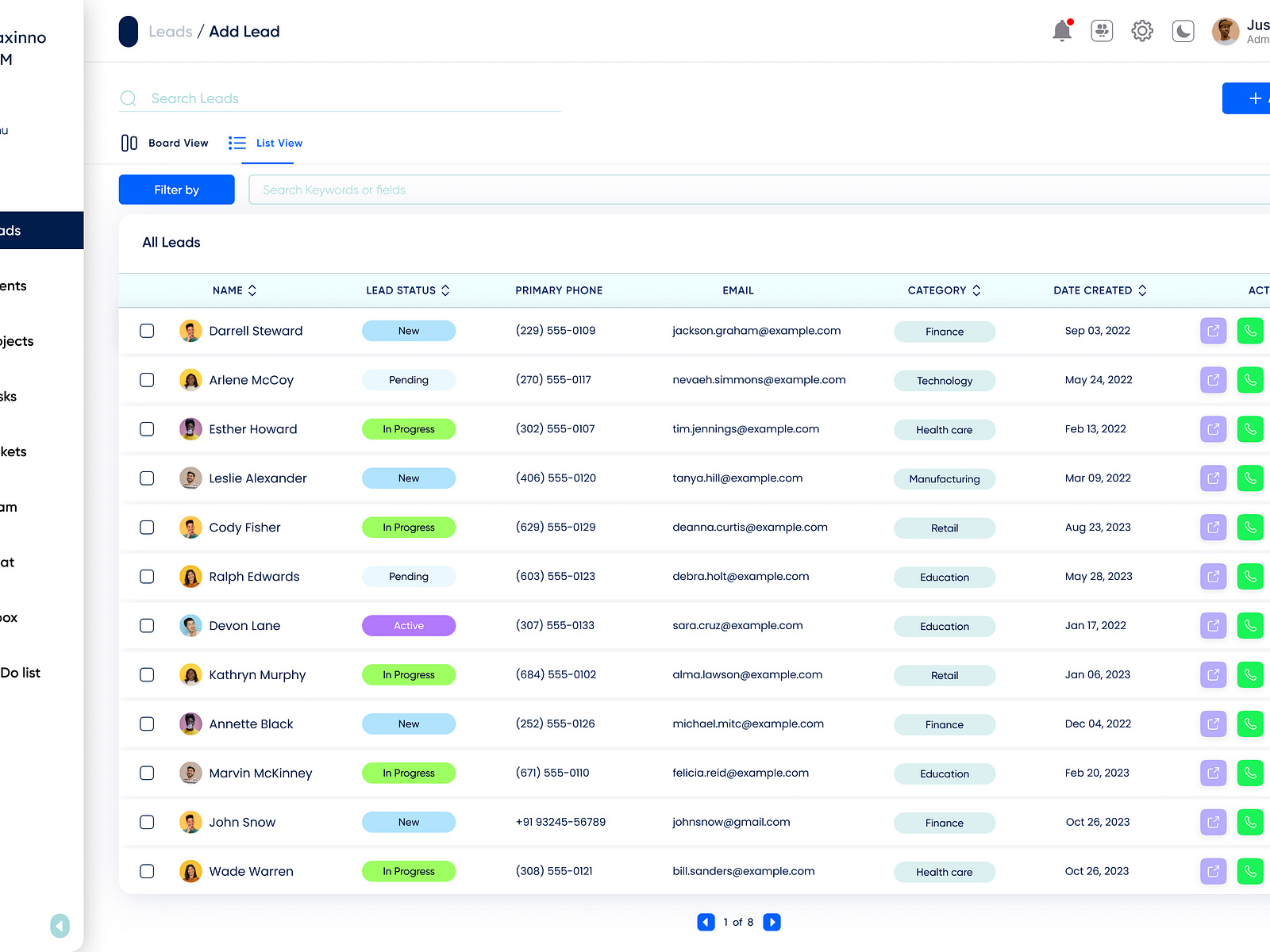 Lead Listing by Craxinno Technologies Private Limited. on Dribbble