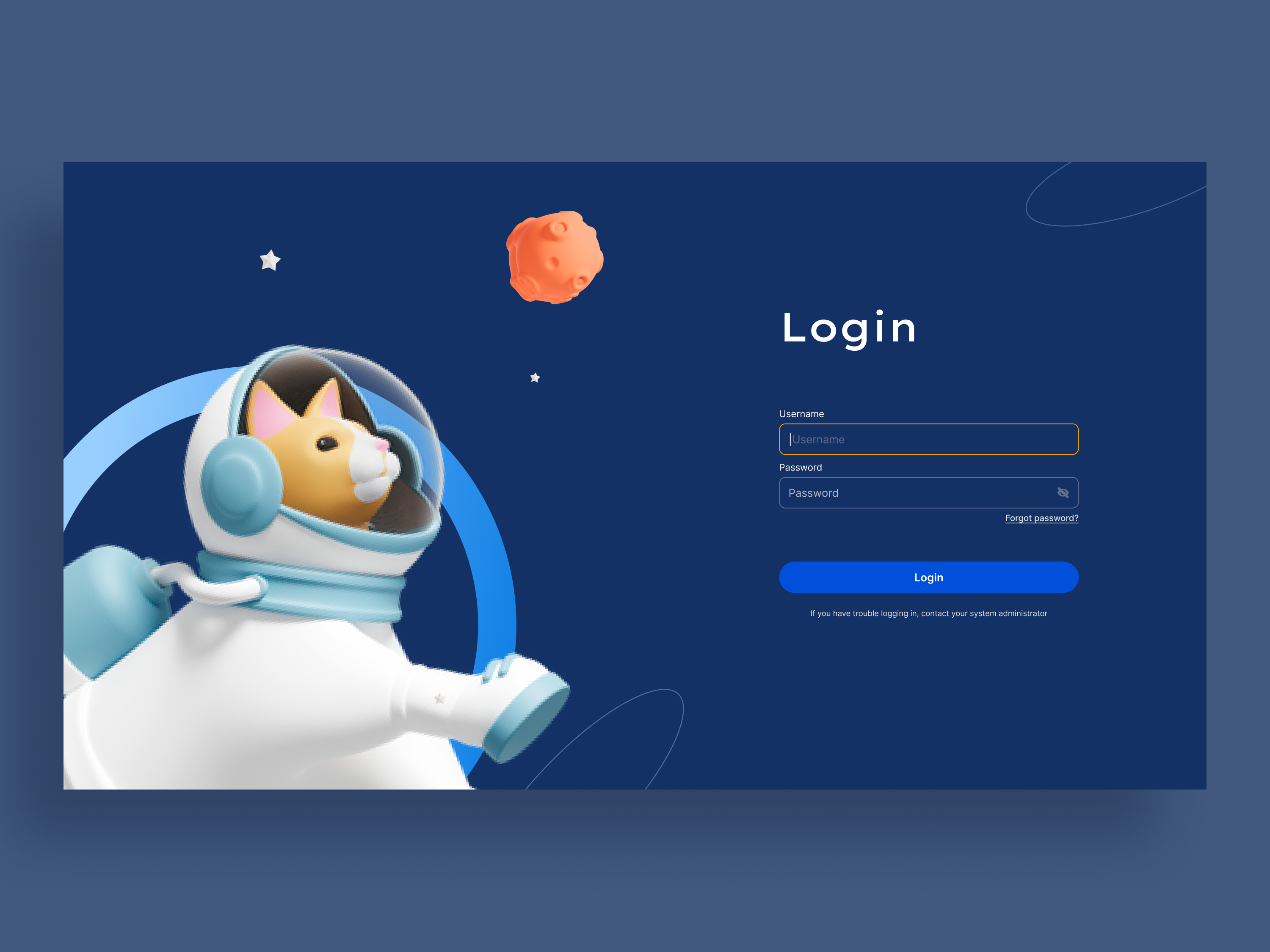 Dark Mode Space Themed Login Page - Desktop UI Concept by Carlene Lim ...
