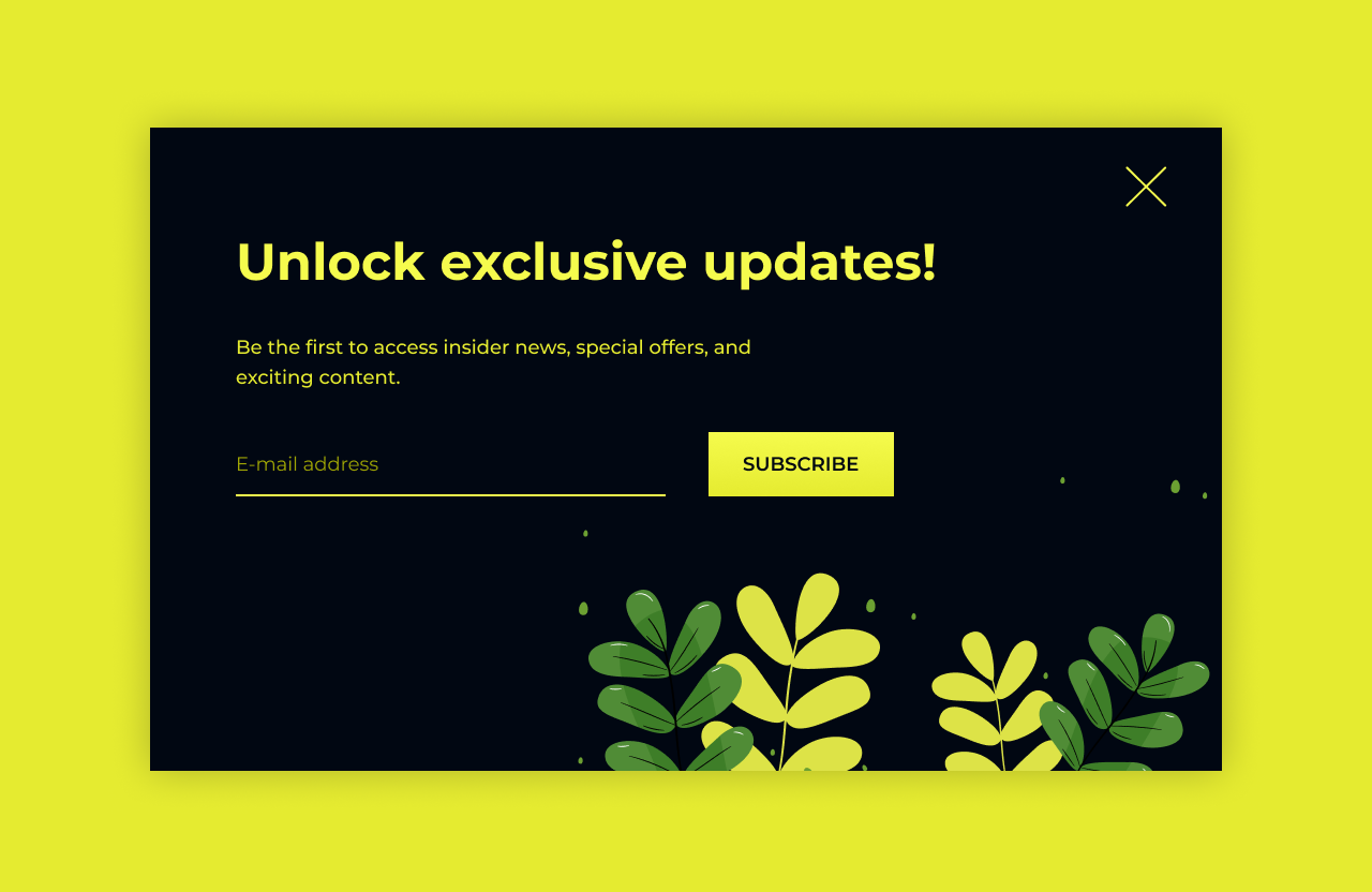 Newsletter Sign Up Modal by Bright Adigwe on Dribbble