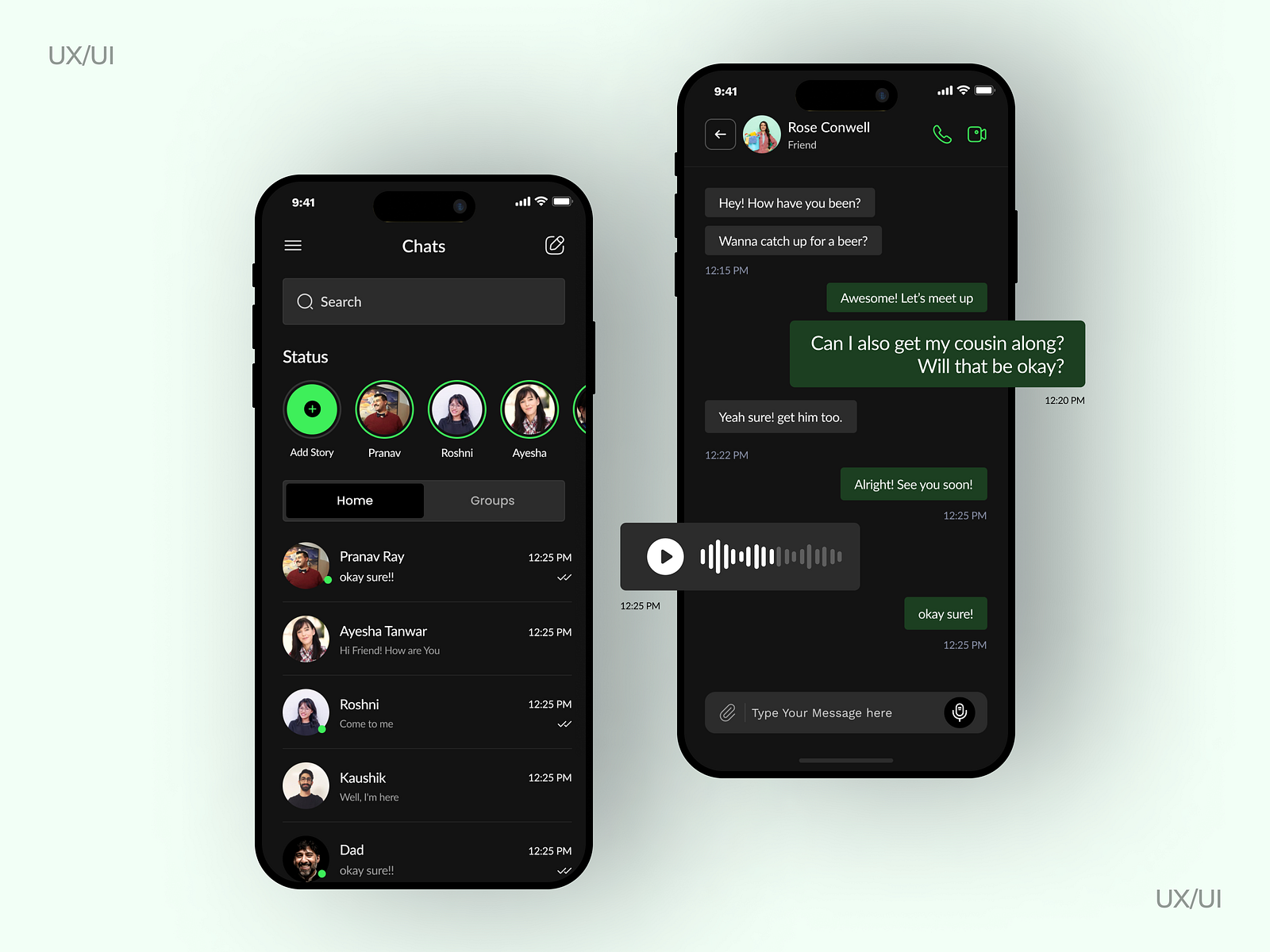 Chat App Mobile UI by Welldux on Dribbble