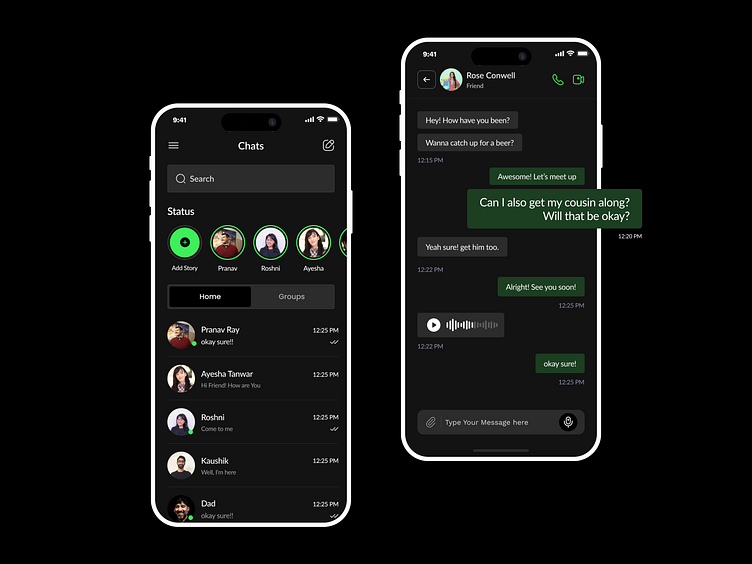Chat App Mobile UI by Welldux on Dribbble