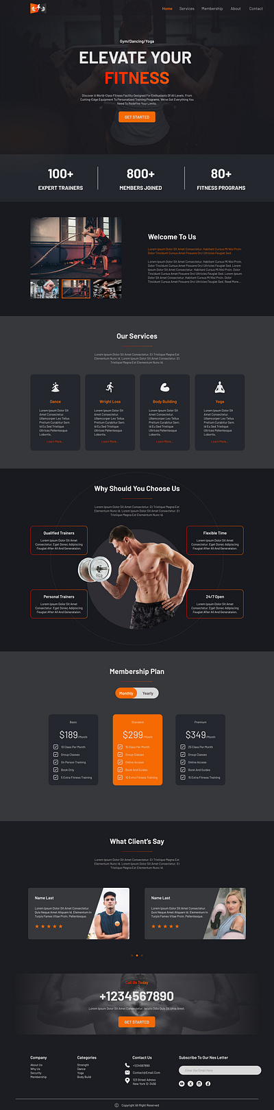 01. Gym web design, landing Page Design by asiol.design on Dribbble