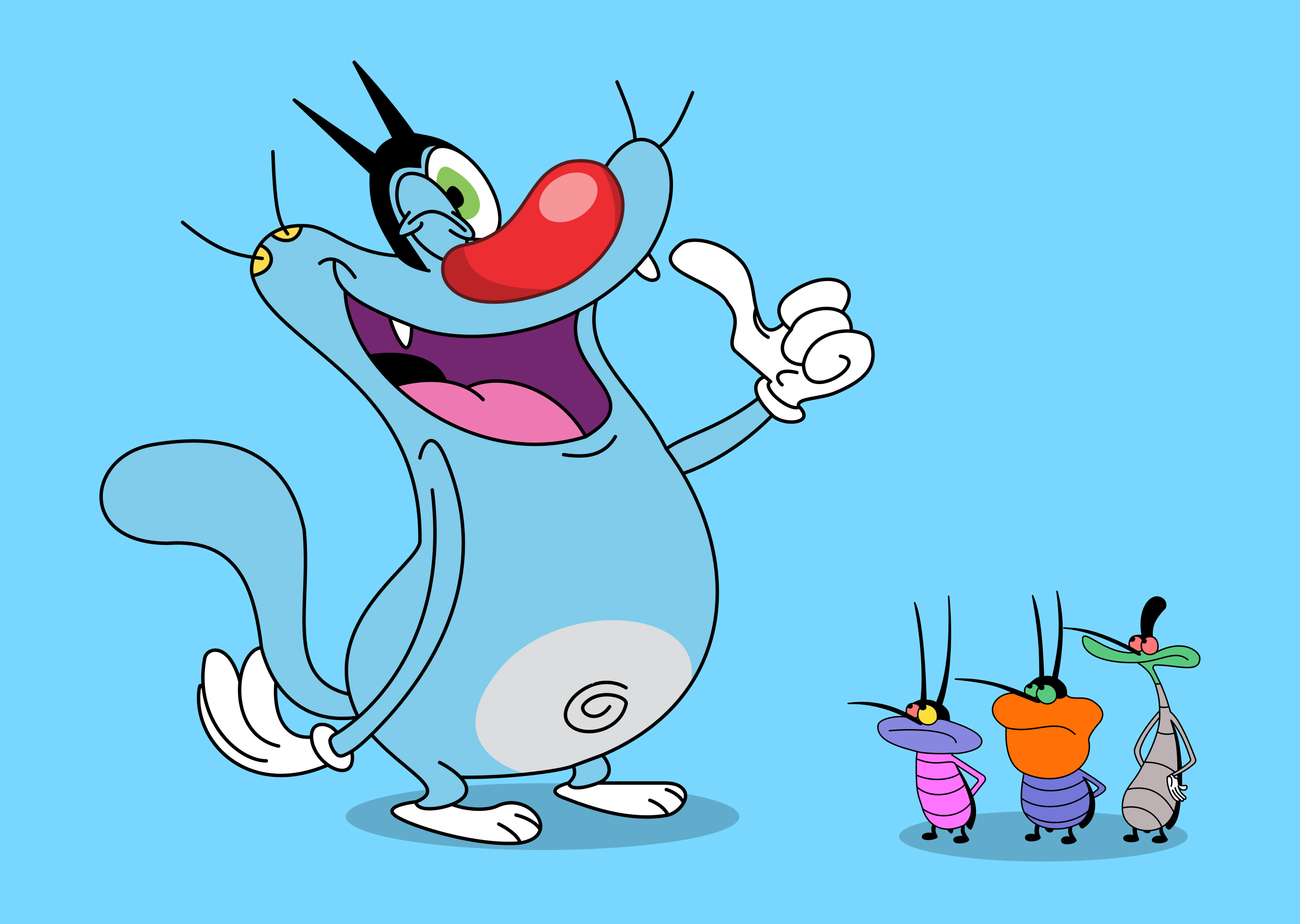 Oggy Cartoon Wallpaper Oggy And The Cockroaches Cartoon Poster|Poster