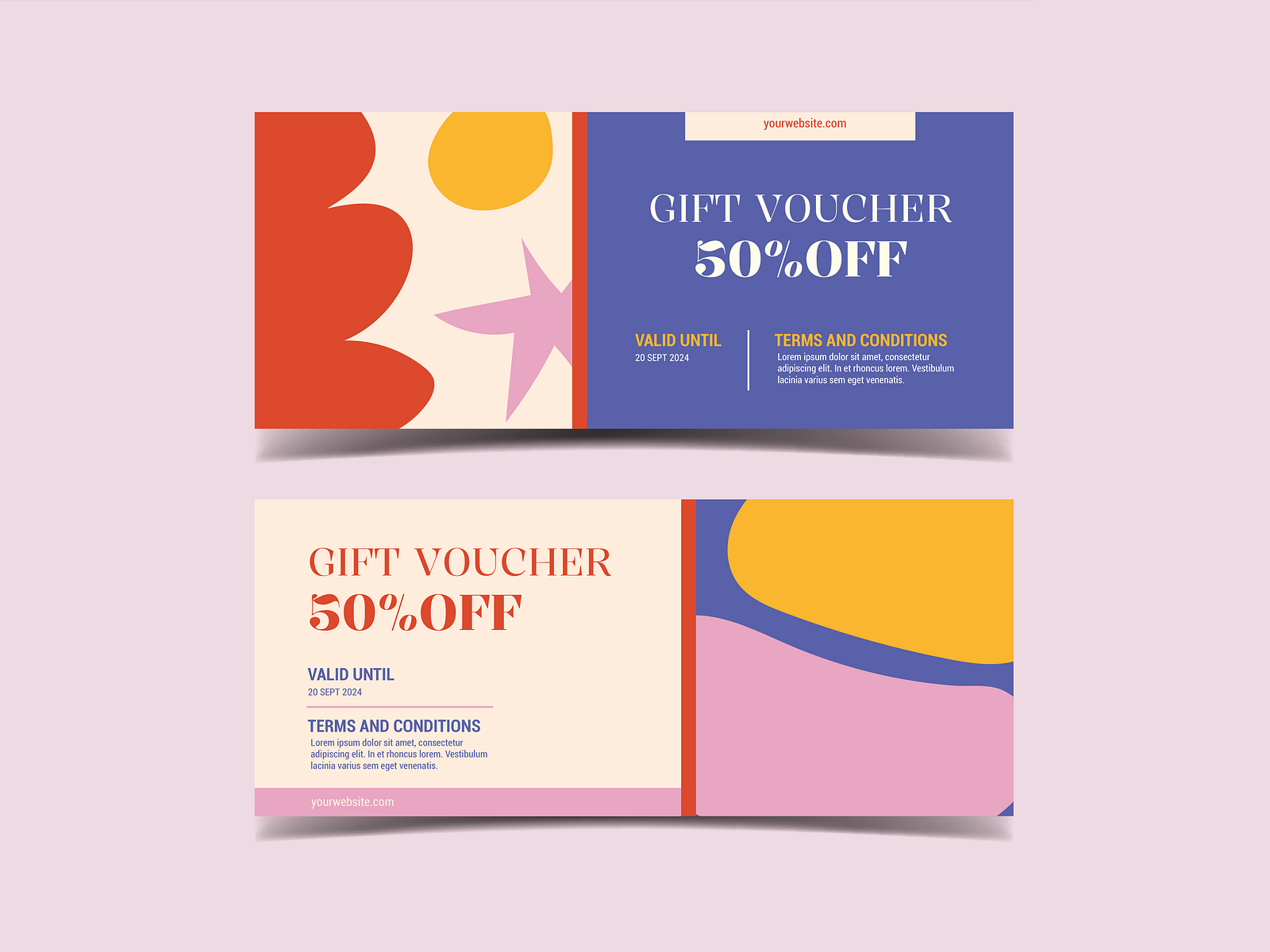 Flat design colorful gift voucher card by Lari on Dribbble