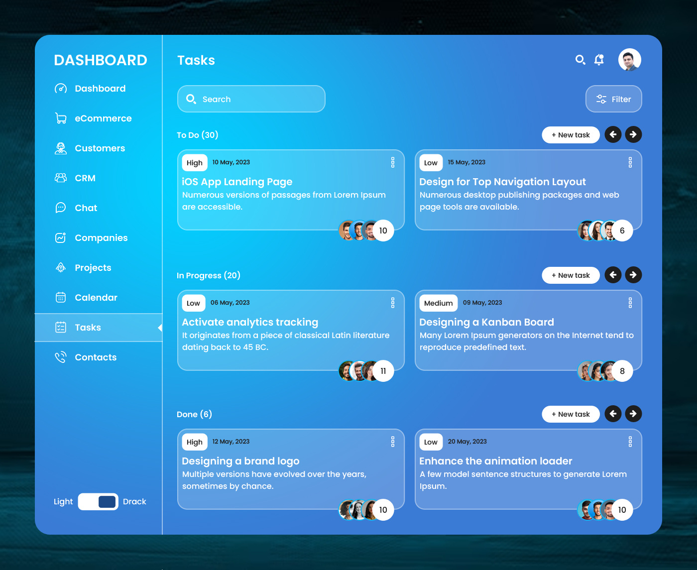 eCommerce Task Management Dashboard UI by WebDesk Solution on Dribbble