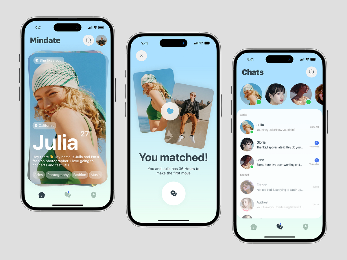 Mindate - Dating App by Zhofran Ardyan for Hatypo Studio on Dribbble