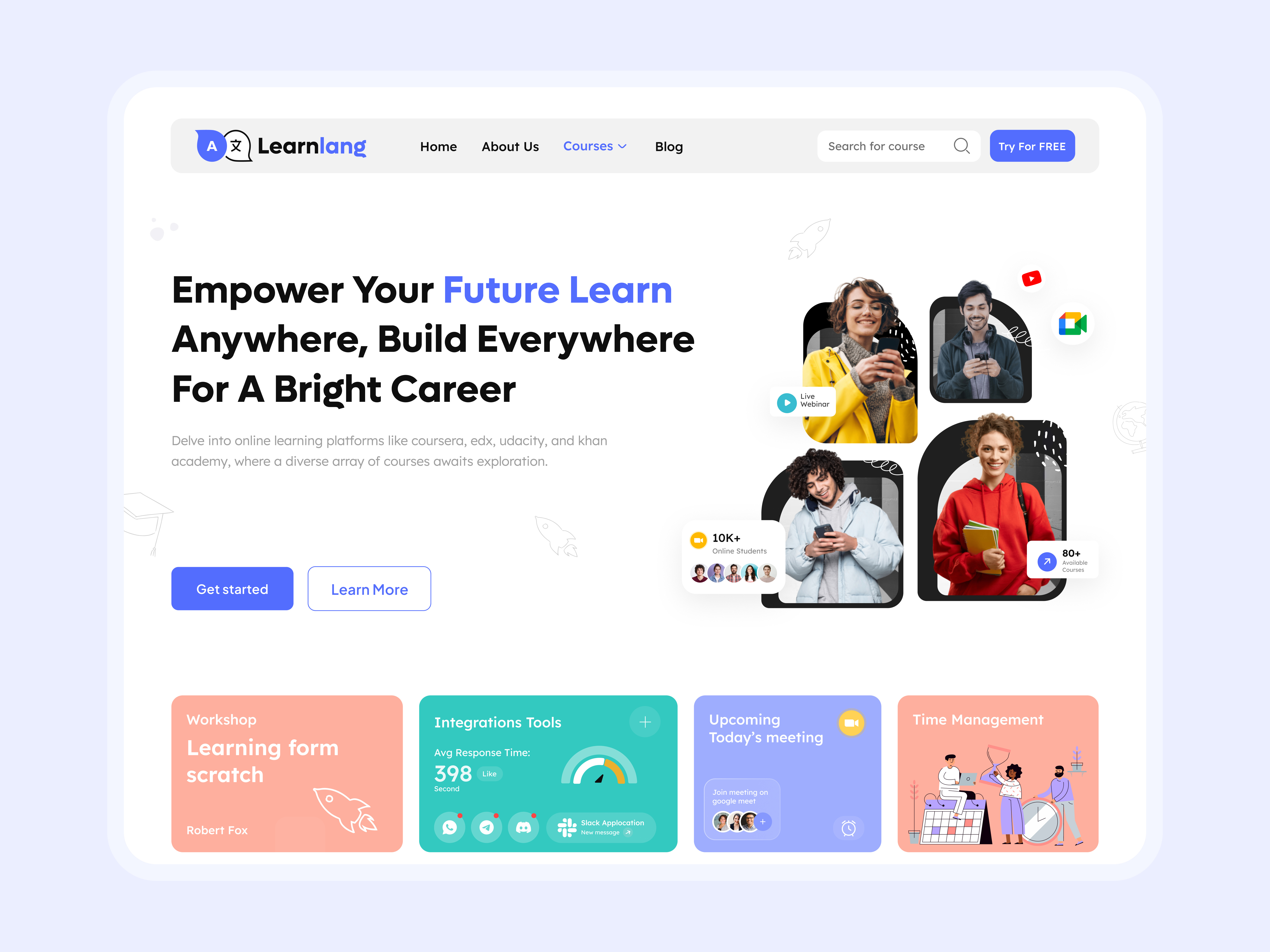 Language Learning Website Design by Codzgarage Infotech Pvt Ltd on Dribbble