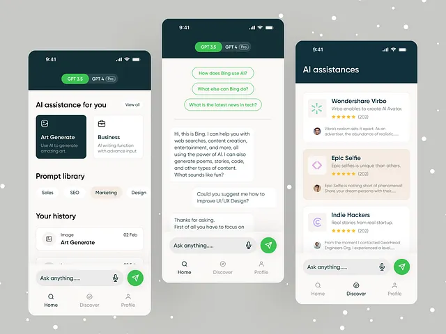 Browse thousands of Ai App images for design inspiration | Dribbble