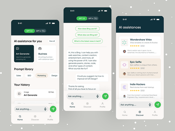 AI App UI by Ofspace UX/UI on Dribbble