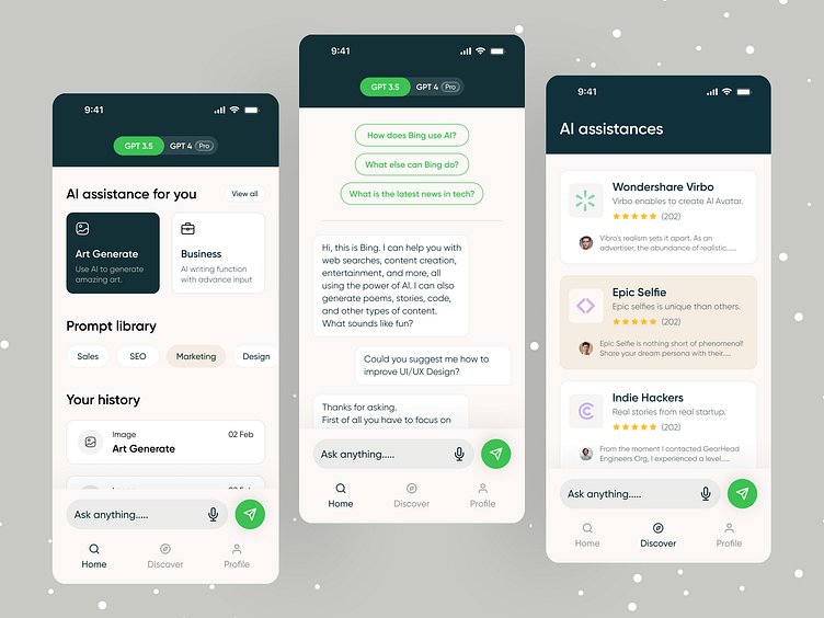 AI App UI by Ofspace UX/UI on Dribbble