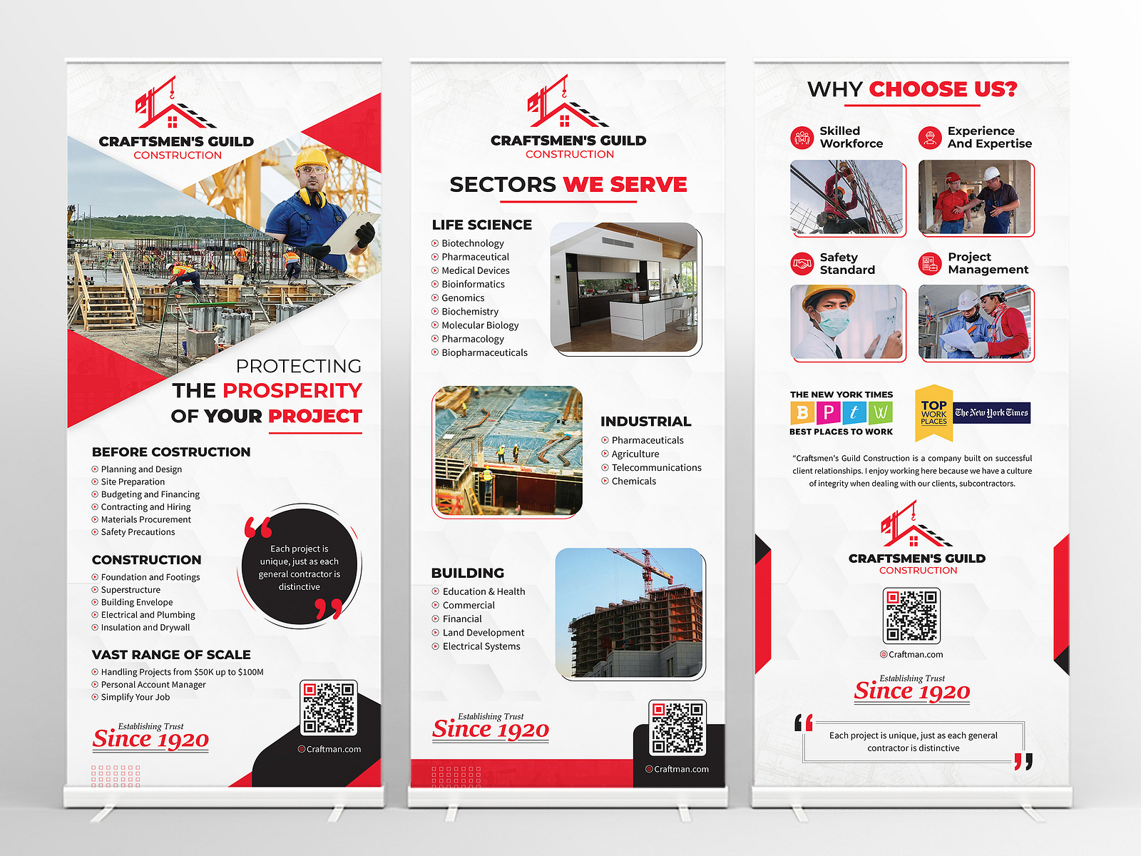 Construction Roll Up Banner | Retractable Banner, Pop Up Banner by ...