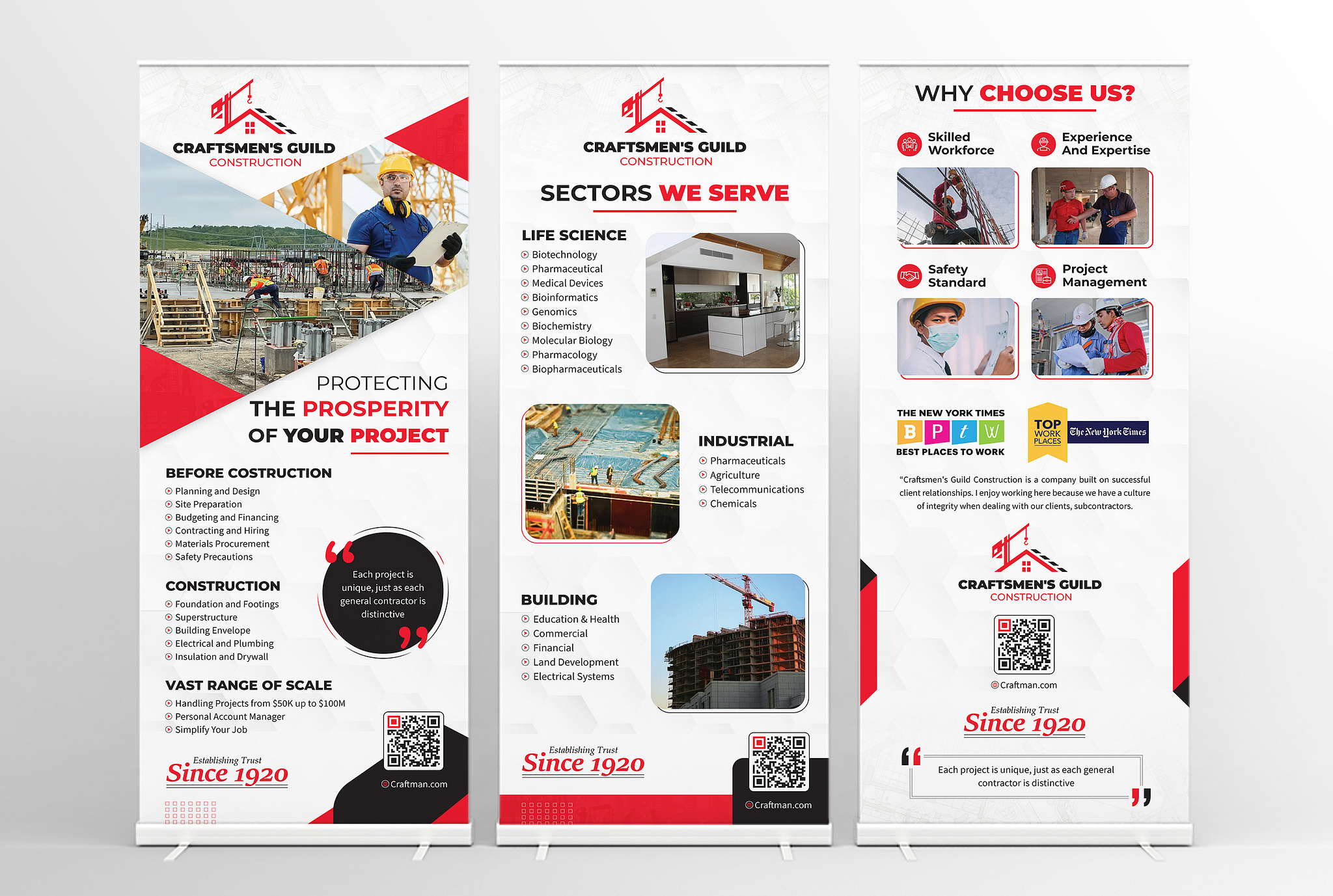 Construction Roll Up Banner | Retractable Banner, Pop Up Banner by ...