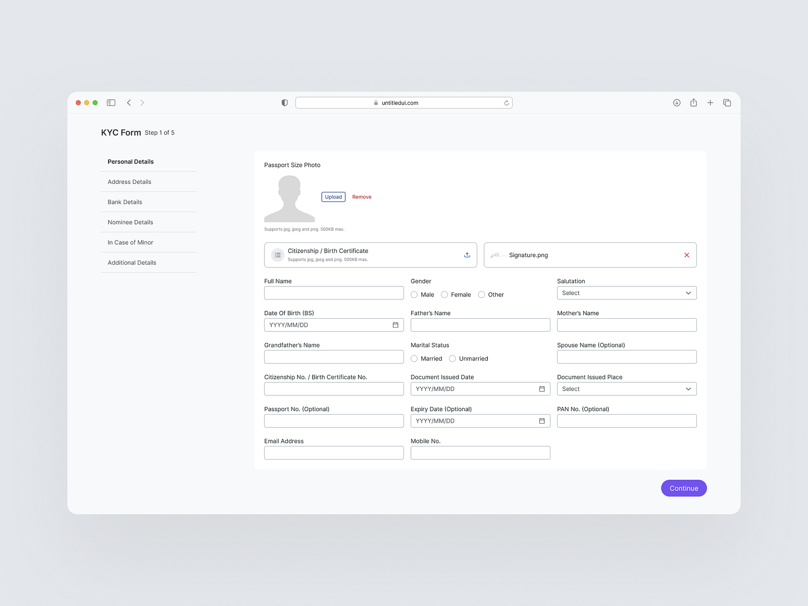 KYC Form by BiZay Sunuwar on Dribbble