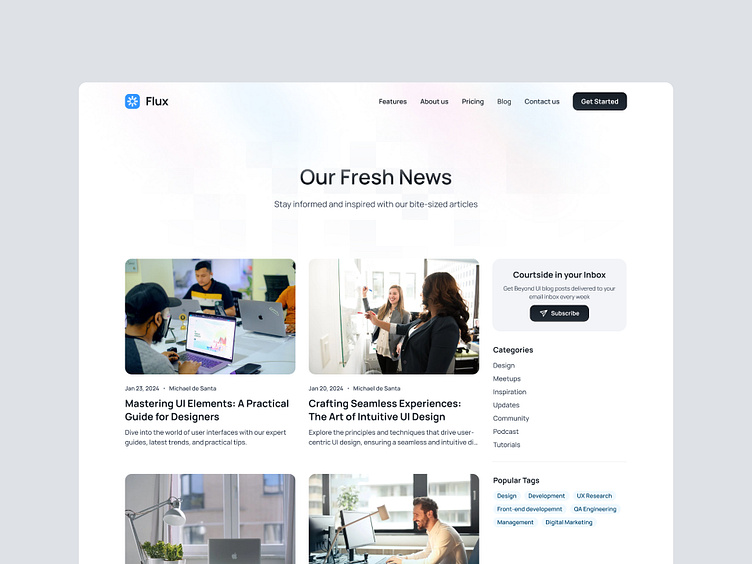 Blog page UI Design - Beyond UI by Beyond UI on Dribbble