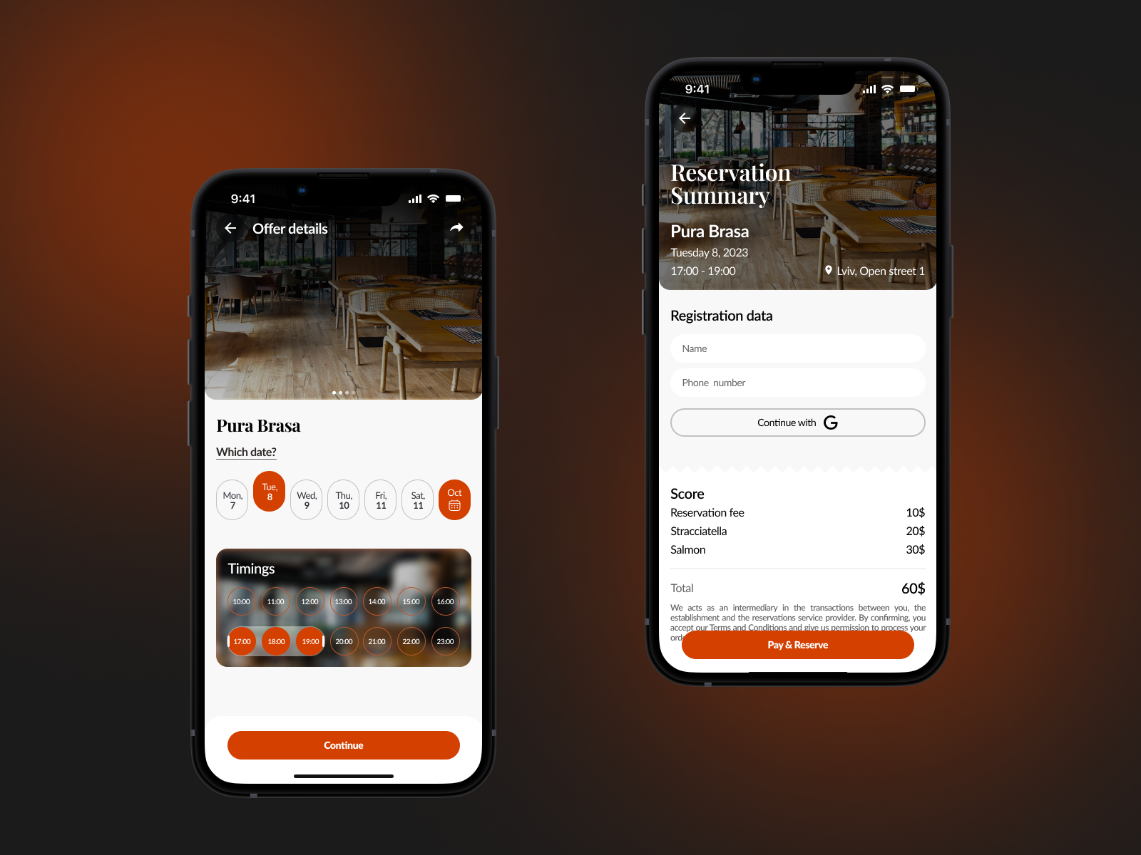 Restaurant Booking App by Sofiia Bielysheva on Dribbble