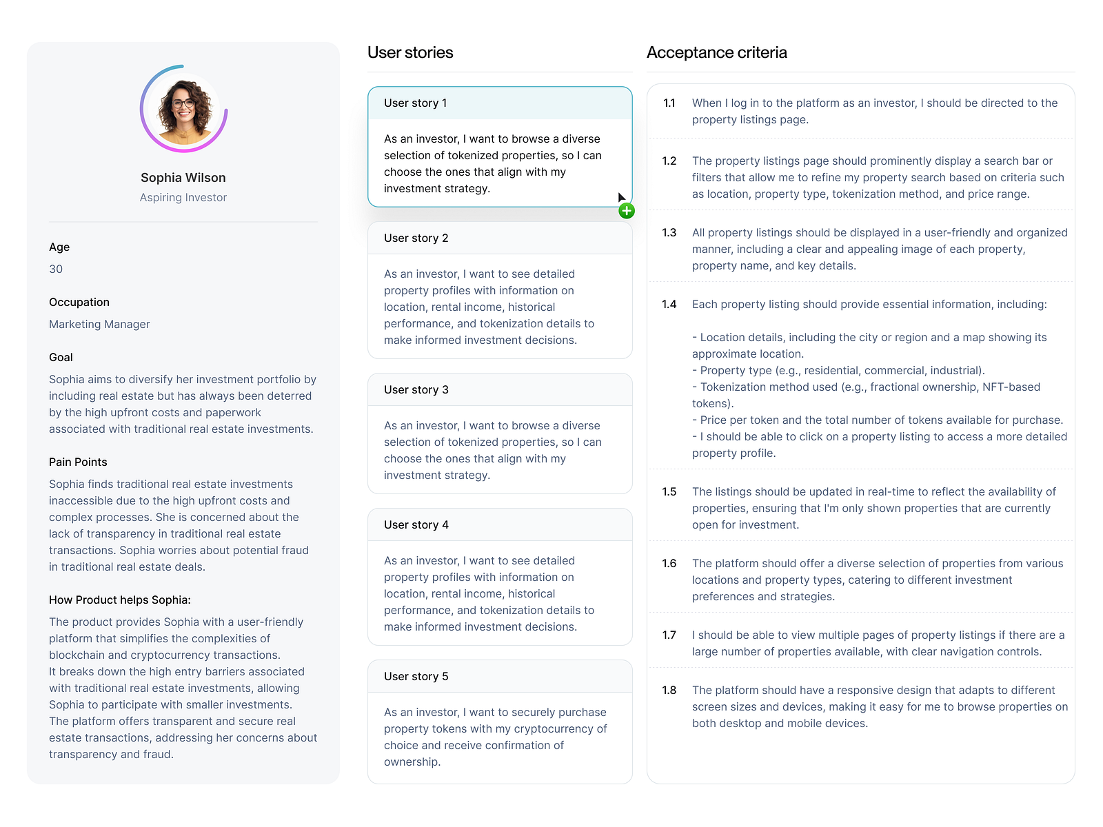 User stories & Acceptance criteria by Dmitry Sergushkin on Dribbble