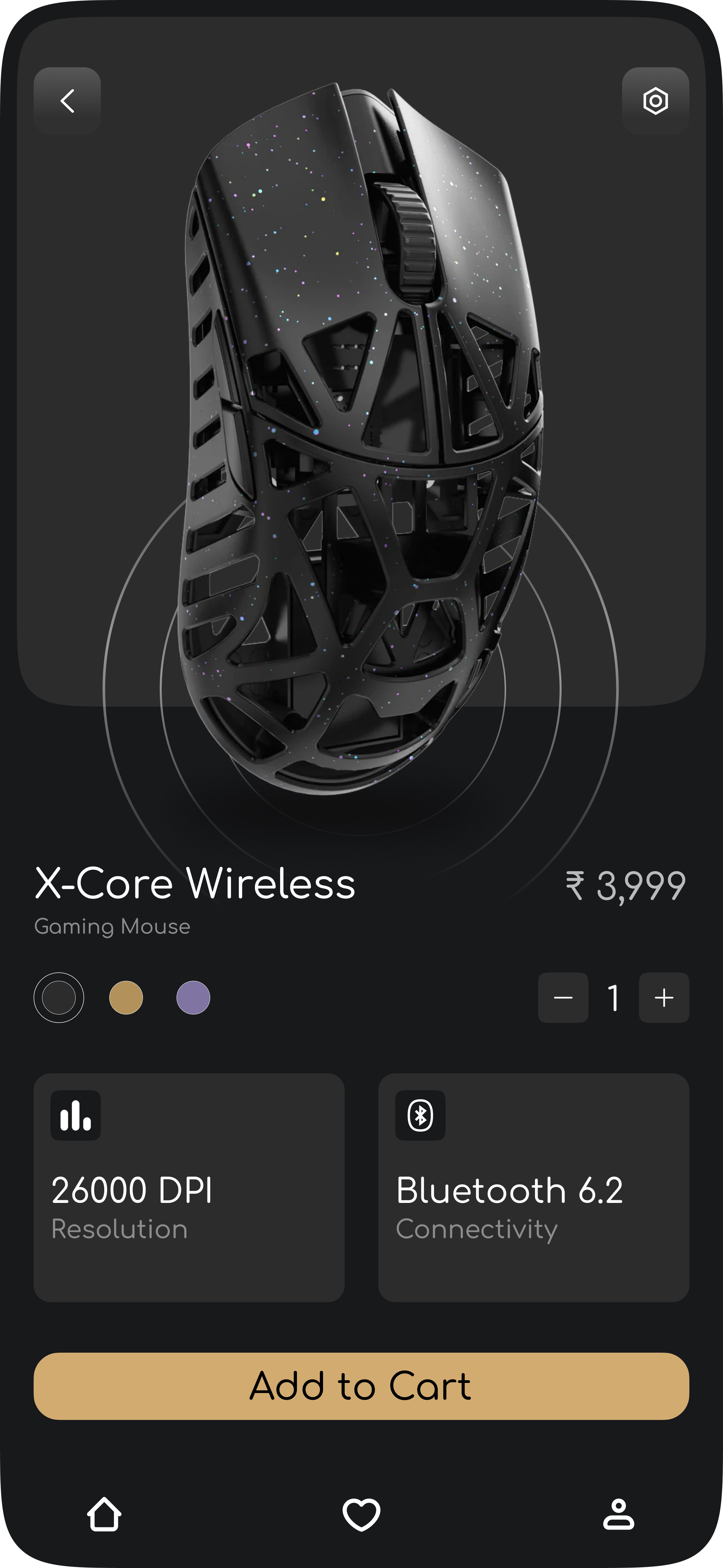 Gaming Mouse App UI by Harshal Verma on Dribbble