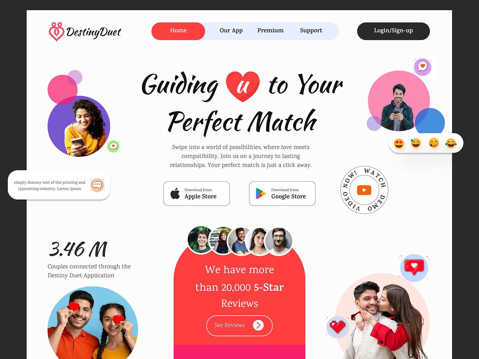 Dating Site UI by Swapnil Kashyap on Dribbble