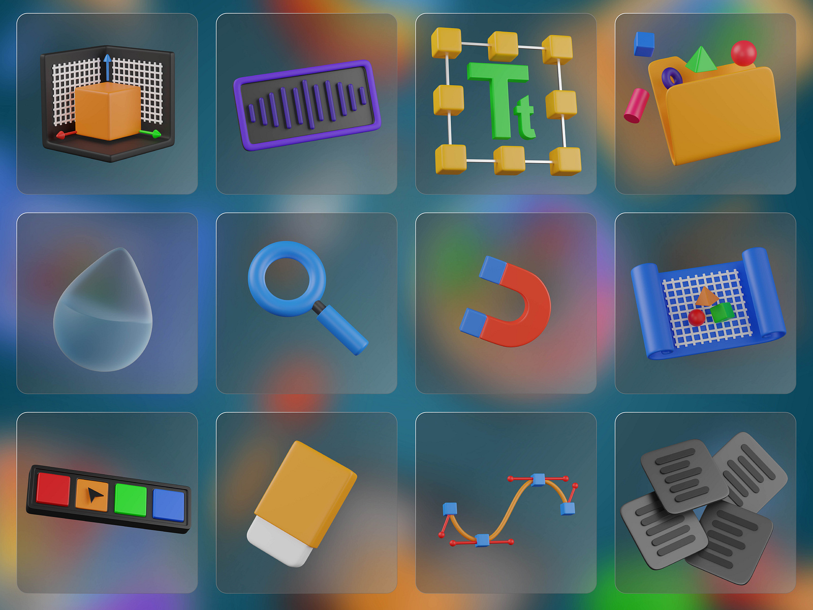 Graphic Design 3D Icon Set by kaicon on Dribbble