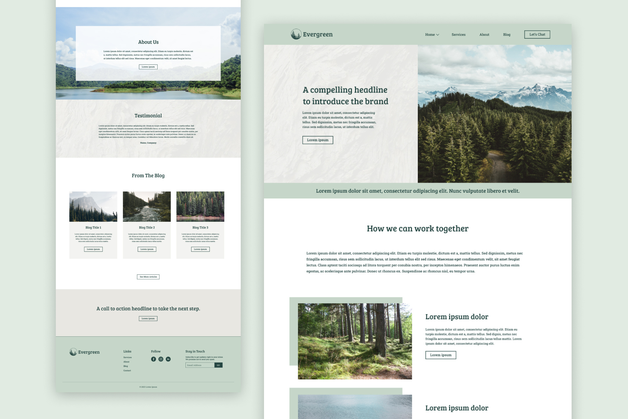 Evergreen - Website Template by Danielle Malphrus on Dribbble