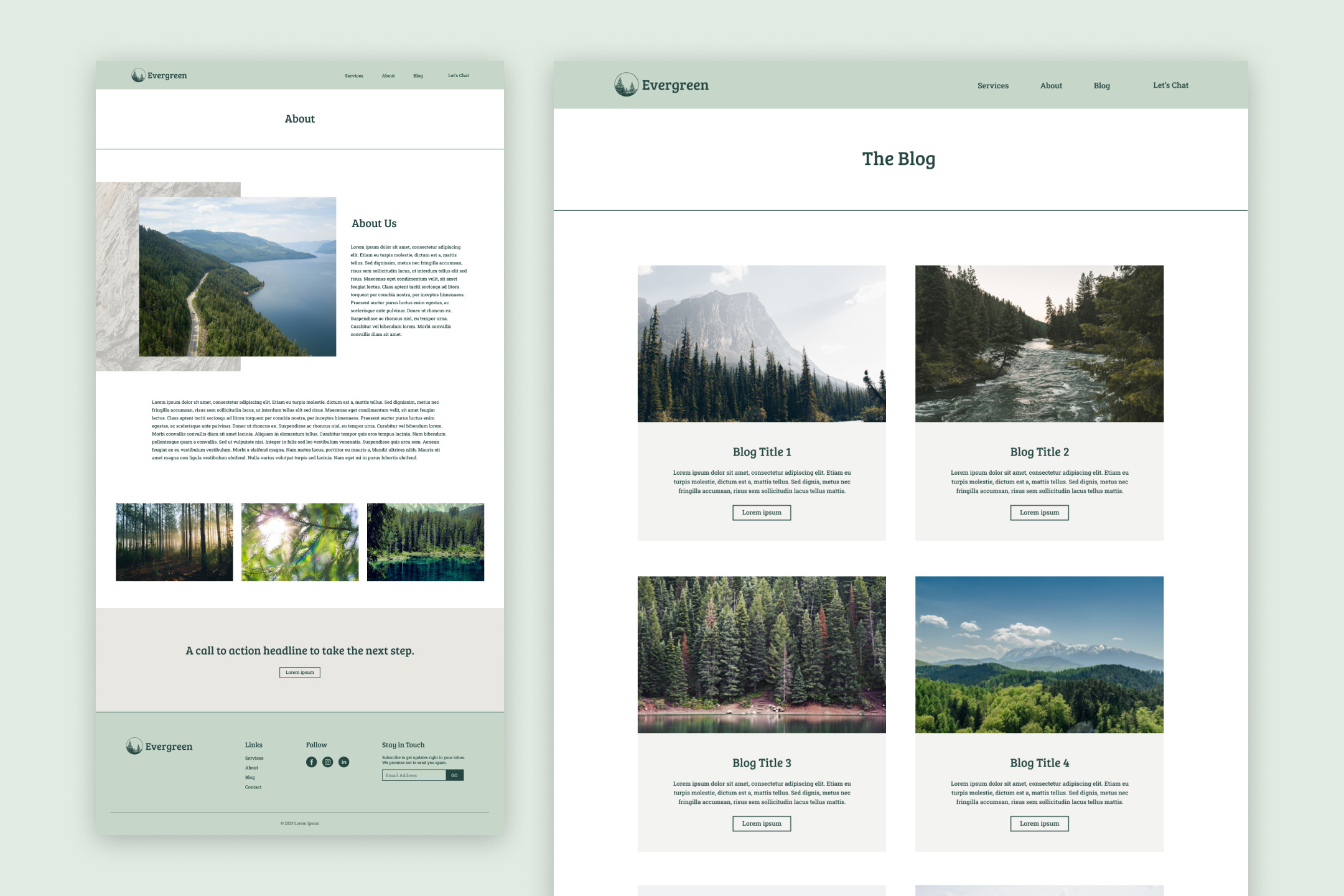 Evergreen - Website Template by Danielle Malphrus on Dribbble