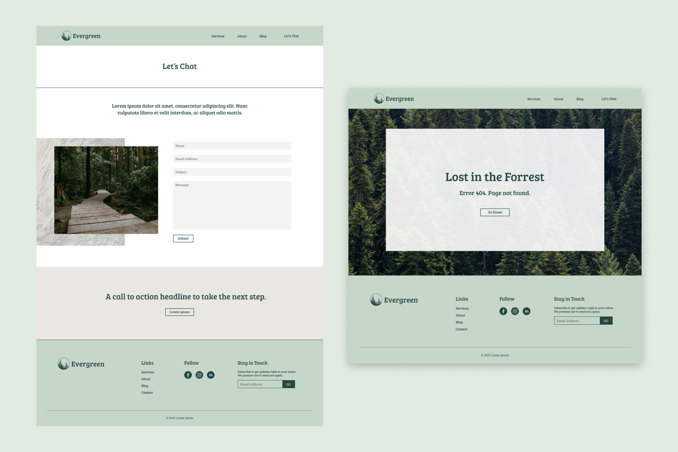 Evergreen - Website Template by Danielle Malphrus on Dribbble