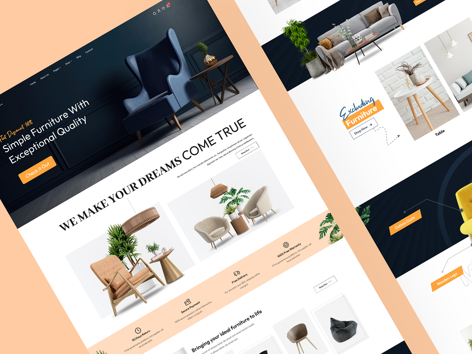 Furniture Web Design: Landing Page by Codeflash Infotech LLP on Dribbble