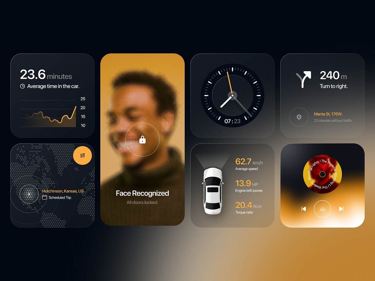 Car Dashboard Components by Bogdan Falin for QClay on Dribbble