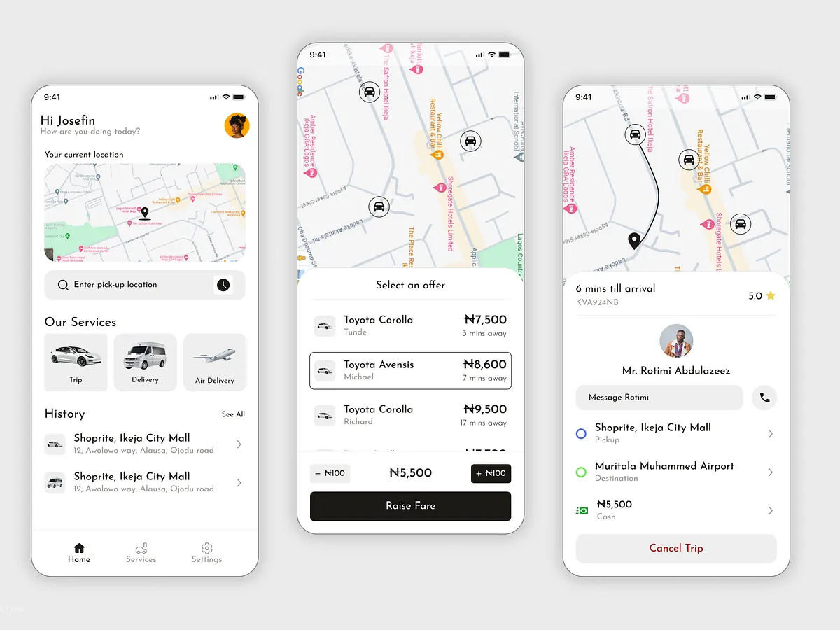 Taxi App UI designs, themes, templates and downloadable graphic ...