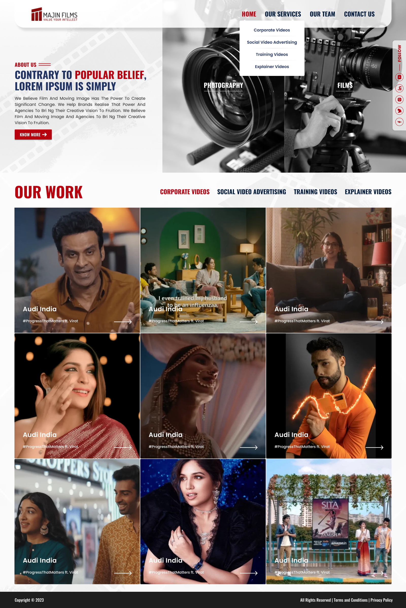 Film Production and Production Website UI Design by Dilip Kumar Dhruv ...